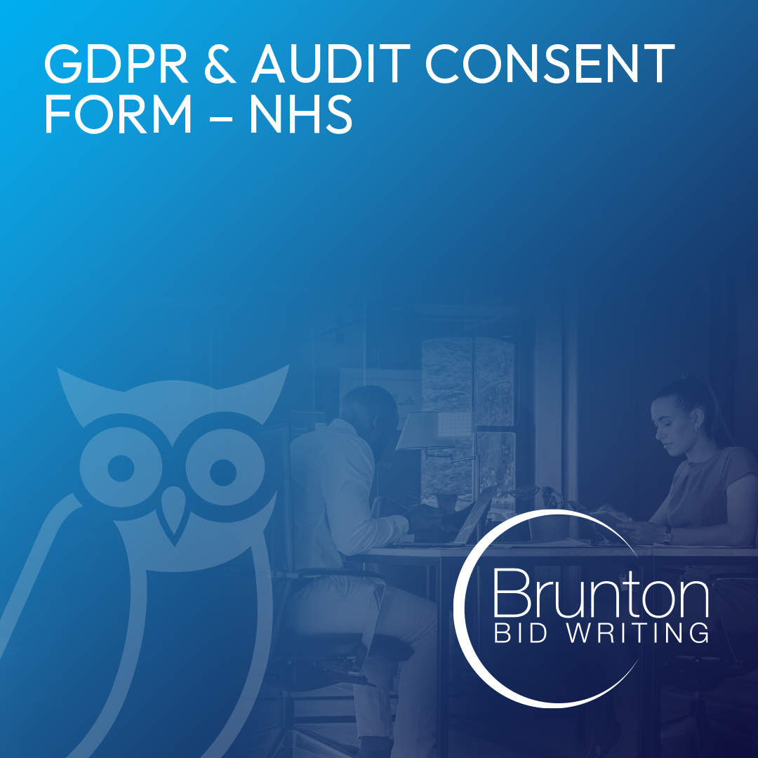 GDPR & Audit Consent Form - NHS - Brunton Bid Writing