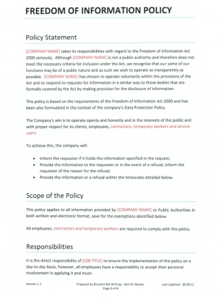 Freedom of Information Policy template for recruitment agencies and ...